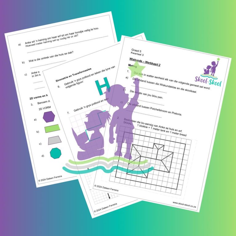 Wiskunde – Werkkaart 2 & Memo – Graad 5 – Kwartaal 3 – Skool-Skool