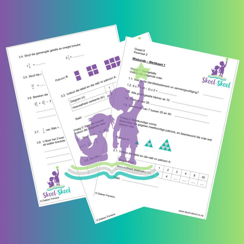 Wiskunde – Werkkaart 1 & Memo – Graad 6 – Kwartaal 2 – Skool-Skool